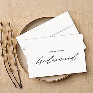 Huokiriki 8 Sets Bridesmaid Proposal Cards, Will You Be My Bridesmaid Cards for Bridal Party, 2 Maid of Honor Card and 6 Bridesmaid Cards, Thick Card Stock, 8 Envelopes Included.