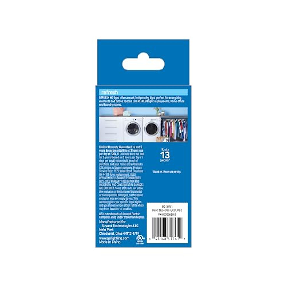 GE Refresh LED Light Bulbs, Candle Lights, 40 Watts, Daylight Clear Decorative B11 Bulbs, Small Base (8 Pack)