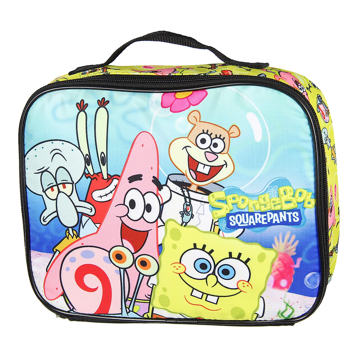 Nickelodeon SpongeBob SquarePants Characters Patrick Star Sandy Cheeks Mr. Krabs Squidward 2 Pc Lunch Box Backpack Bag Set