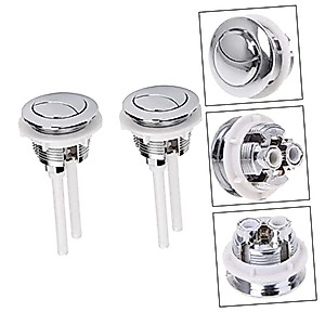 Housoutil 2pcs Toilet Flush Switch Two Button Toilet Bathroom Accessory Toilet Accessories One-piece Toilets Household Toilet Switch Water Tank Accessory Bathroom Toilet Switch Flush Valve