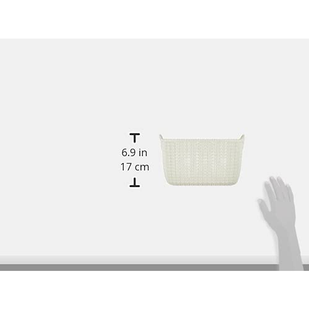 Curver Basket Knit Rectangular 8L in White, 30 x 22.5 x 17 cm