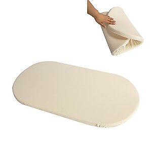 Co Storage Oval Foam Bassinet Mattress Pad with Removable Natural Organic Cotton Cover