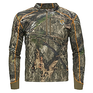ScentLok Savanna Aero Attack V2 1/4 Zip Lightweight Camo Hunting Shirt for Men (Mossy Oak Country DNA, Large)