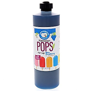 Hawaiian Pops kit snow cone syrups in a kids snacks variety pack - 3 flavor syrups (Cola, Blue Raspberry and Wild Cherry). Includes mold to make your own ice pops at home