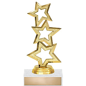 Crown Awards Star Trophies - 5" Three Star Recognition Trophies Custom