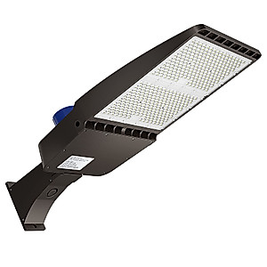 Amico 300W LED Parking Lot Light, 39000LM 5000K LED Shoebox Lights with Dusk to Dawn Photocell, Waterproof Commercial Area Lighting, UL/DLC/FCC Certified Outdoor LED Street Lights, Arm Mount