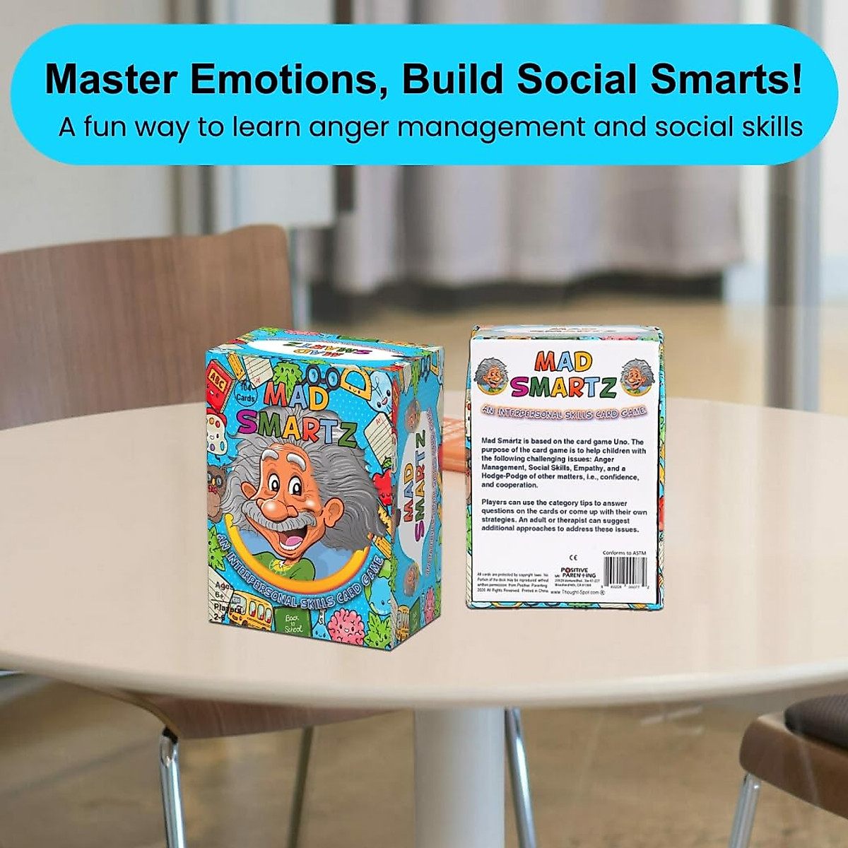 MAD SMARTZ: Social Skills & Anger Management Card Game – Teaches Interpersonal Skills & Emotional Regulation. Autism & ADHD Learning Tool; Educational Therapy Game for Counseling Kids/Teens; CBT Tool