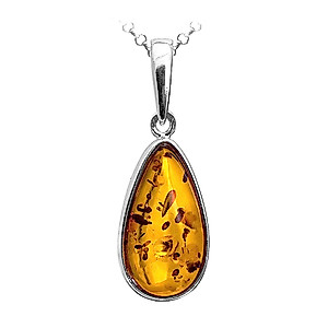 Ian and Valeri Co. Amber Sterling Silver Classic Pendant Necklace 18 Inches