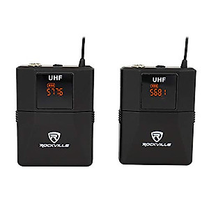 Rockville RWM81U Dual UHF Headset & Guitar Wireless Microphone System w/LCD