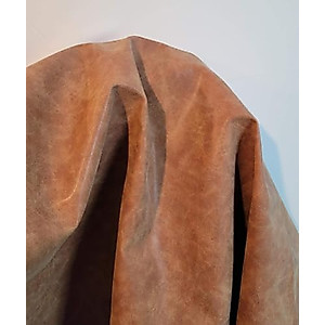 NAT Leathers | Blonde Light Tan Beige Distressed Crazy Horse Soft Faux Vegan Upholstery Leather PU (Peta Approved Vegan) | 1 Yard (36 x 54 inch) Cut by The Yard | Pleather 0.9 mm | Blonde 36"x 54"