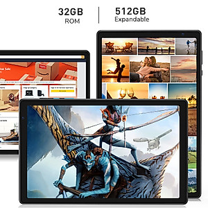 VASOUN Android Tablet 10 inch, 2 GB RAM, 32 GB Android 12 Tablet, Kids Tablet, IPS HD Display, GPS, FM, Quad-Core Processor, Wi-Fi(Gray)