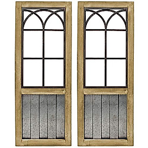 FirsTime & Co. Willow Farms Window Wall Plaque Set, 31.5" H x 12" W (Each), Brown, Silver, Metallic Gray