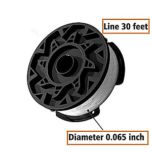 0.065" Line String Trimmer Autofeed Replacement Spool,AF-100 Line String Trimmer, 30ft Weed Eater Spool Replacement Spool for String Trimmer, for Black and Decker Models (10 Spools+2 Caps)12 Pack
