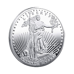 bestkai 2Pcs United State of American 2021 Statue of Liberty Eagle Coin Commemorative Coin Collection Gift Gold Silver 1 57inchX1 57inch