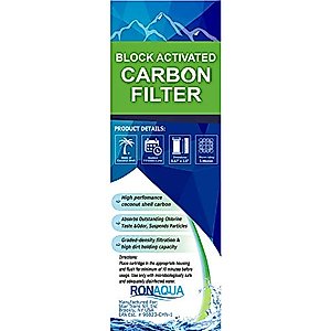 6 Block Activated Carbon 5 Micron Water Filters Set WELL-MATCHED with WFPFC8002, WFPFC9001, WHCF-WHWC, WHEF-WHWC, FXWTC, SCWH-5