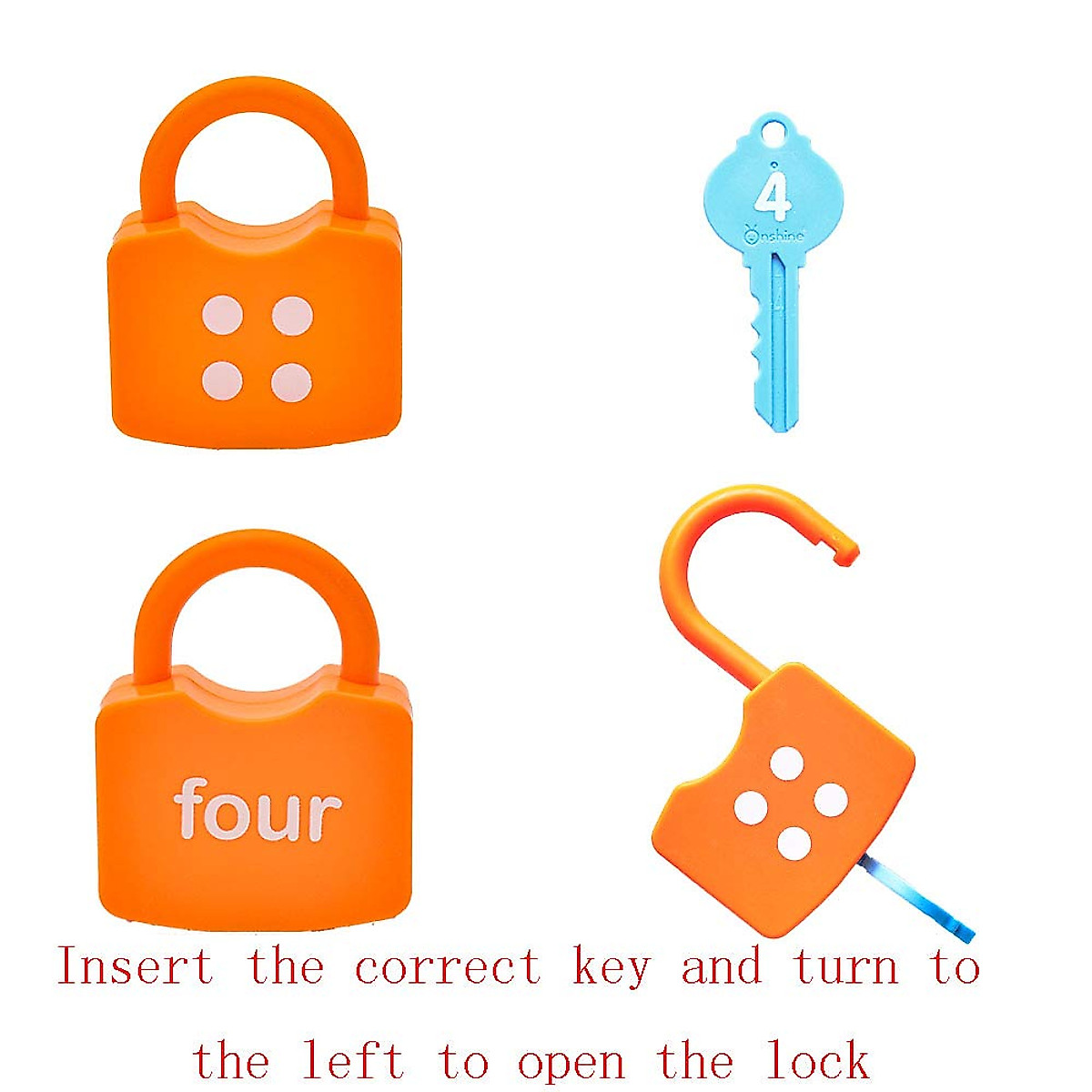 Kghios Kids Learning Locks with Keys Numbers Matching & Counting Montessori Math Educational Toys Materials for Toddlers Ages 3 yrs+ Boys and Girls Preschool Games Gifts