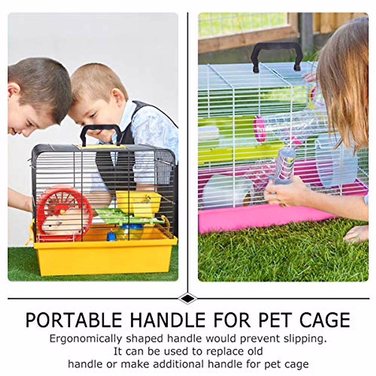 POPETPOP Dog Crate Pet Cage Crate Handles Replacement Black Plastic Cage Handles 10pcs for Squirrel Hedgehog Rabbit Chinchilla Hamster Small Pet Cage Carrier Hamster Accessories