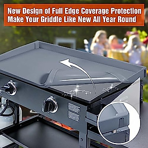 28" Silicone Griddle Mat for Blackstone, Baboies Upgraded Full-edge Grill Top Cover Food-Grade Silicone Mats Outdoor Grilling Reusable (28 inch, Grey)