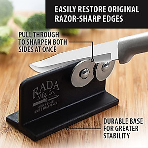 RADA Paring Knife Set – 6 Knives with Stainless Steel Blades and Knife Sharpener