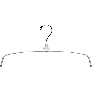 White Rubber Coated Thin Metal Hanger, Box of 25 Slim & Space Saving Arched Top Hangers w/ Vinyl Non-Slip Coating & Chrome Hook, by The Great American Hanger Company