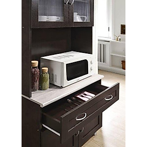 Hodedah HIK96 Choco Kitchen Cabinet, Chocolate Grey