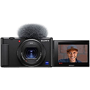 Sony ZV-1 Digital Camera (Black) (DCZV1/B) + 64GB Memory Card + Card Reader + Deluxe Soft Bag + Flex Tripod + Memory Wallet + Cleaning Kit (Renewed)