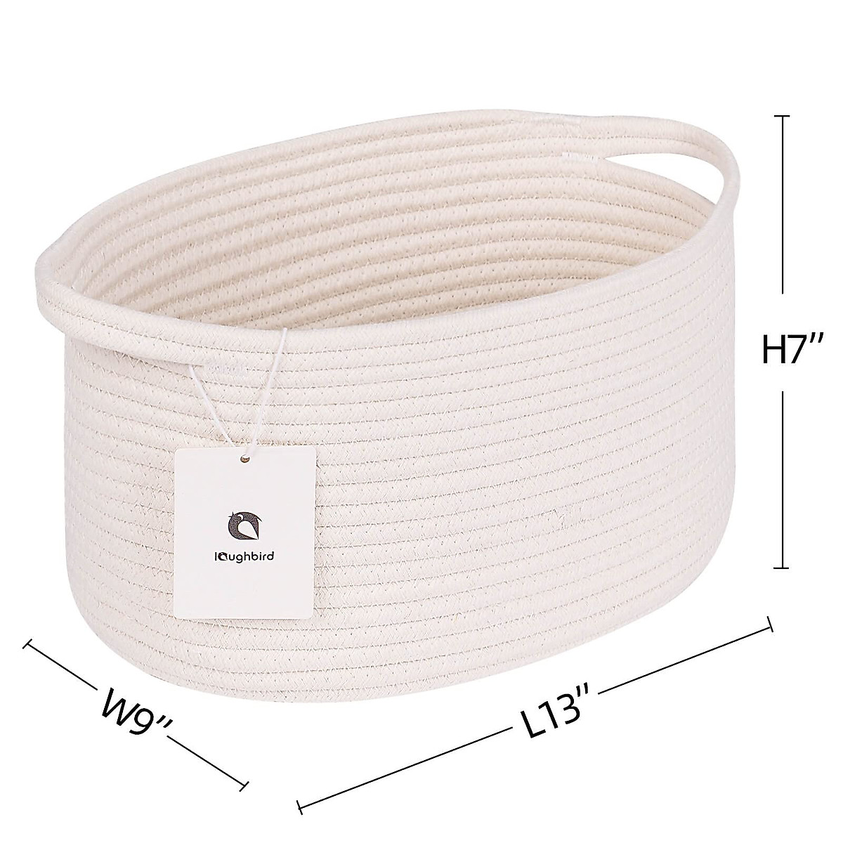 Laughbird Storage Box|Fabric Storage Basket Used to Organize The Shelf of Closet Shelf Baby Toys|Decorative Medium Woven Linen Closet Organizer, With Handle Cube (white, 3bags)