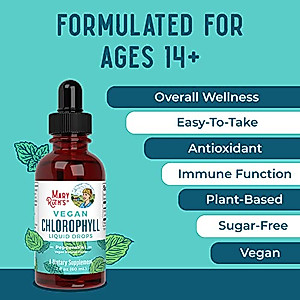 Chlorophyll Liquid Drops for Immune Support | Liquid Chlorophyll Drops | Energy Boost | Skin Care Supplement | Natural Deodorant | Vegan | Non-GMO | Gluten Free | 2 Fl Oz