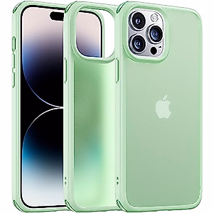 Alphex 8 Colors for iPhone 14 Pro Case, 12FT Military Grade Drop Protection, Silky & Non-Greasy Feel, Pocket Friendly, Thin Slim Phone Cover for Men Women 6.1 Inch - Pastel Green