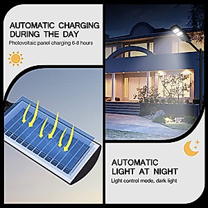 300W Solar Street Lights Outdoor waterproof,20000 lumens, Dusk to Dawn Solar with Motion Sensor and Remote Control, LED Flood Light, Suitable for courtyards, Gardens, Streets, Basketball Courts Garage
