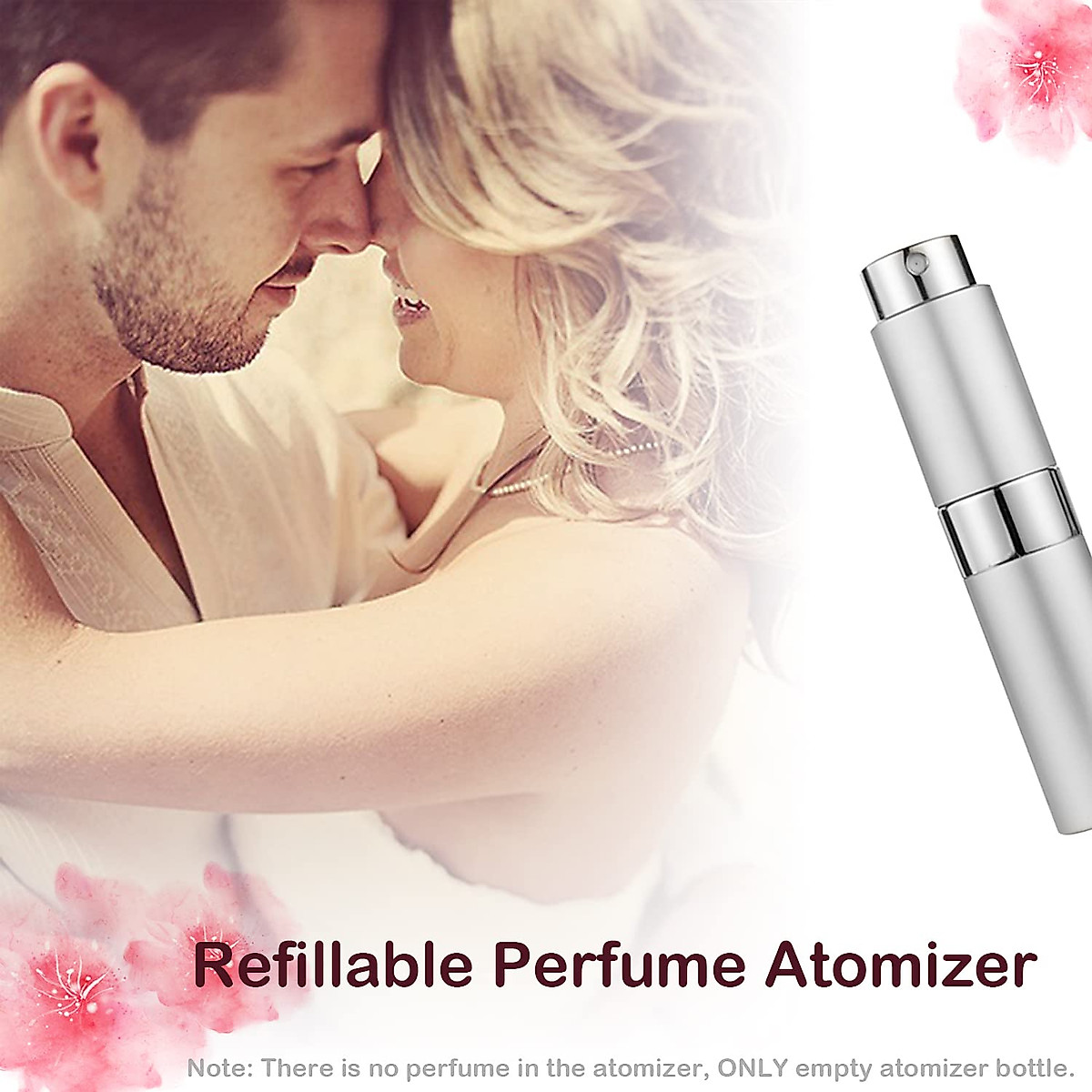 KAYZON Refillable Perfume Atomizer for Travel, Portable Mini Spray Bottle Scent Pump Case, Fragrance Empty Cologne Dispenser, Perfume Aftershave Container Sprayer For Traveling Outgoing, 8ML (Silver)
