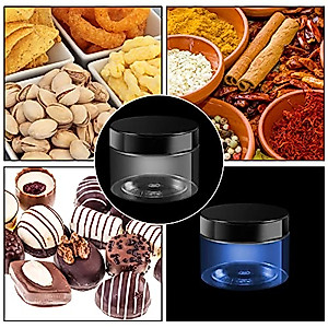 ZEONHEI 46 Pack 4 Oz Plastic Jars with Lid, 120ml No-BPA Wide Mouth Clear Empty Cosmetic Slime Containers Transparent Storage Bottle for Slime Food Cream Jam Glitter DIY Bathroom Kitchen