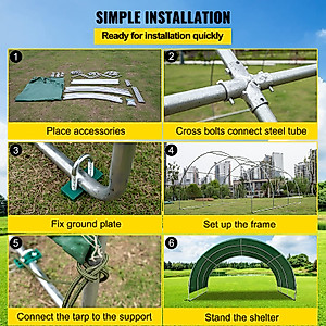 VEVOR Livestock Shelter, 9.9'x 10'x 5.5' Corral Shelter, Steel Metal Corral Panel Shelter, Waterproof Corral Panels for Horses and Other Livestock, Animal Shelter with PVC Cover and Galvanized Pipe