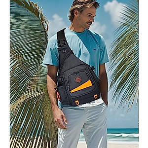 INNTURT Large Sling Bag Backpack Pack 13" 14" Laptop Bag Satchel Travel Backpack Black