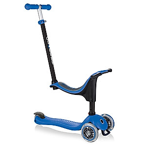 Globber Go Up Sporty 3-In-1 Kick Scooter For Toddlers & Kids, Navy Blue, Adjustable Handlebar & Seat Height