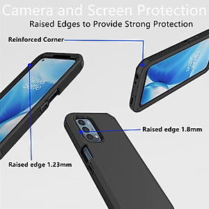 TIOZOLY for Oneplus Nord N200 5G Case, Heavy Duty Protective Case Dustproof Shockproof Protection 3 in 1 Rugged Phone Cover for Oneplus Nord N200 5G (Black)