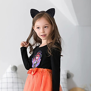 MOKALINA Glitter Cat Ears Headband Costume Accessory, One Size, Black