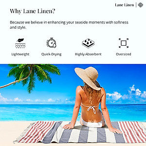 LANE LINEN Beach Towels for Women, 2 Pack Large Beach Towels Oversized, Pre-Washed, Sand Free Beach Towels, Quick Dry, Lightweight Travel Towel,Soft Beach Bath Towel, 39"x71" - Old Glory Teal