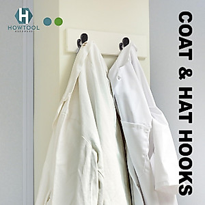 HOWTOOL Wall Hooks for Hanging Heavy Duty 35 lbs Hooks for Walls 5 Pack Oil Rubbed Bronze Black with Screws