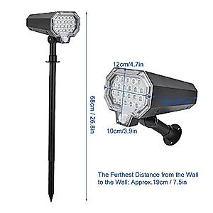 Haowecib Solar Lawn Light, Powerful Solar Wall Lamp 4 Working Modes Rainproof Dustproof for Lighting for Courtyard Garden for Home for Decoration