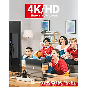 ACEFAST GaN PD65W 3 Port(USB C+USB A+4K/HD) Fast Charger Hub for Nintendo Switch, USB C 3.1 Laptops, Tablets, Foldable AC Plug Power Adapter Compatible with MacBook, Switch, HP, Acer, Samsung, ASUS