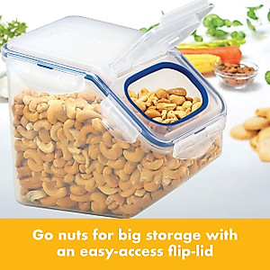 LocknLock Easy Essentials Food Lids (Flip-top) / Pantry Storage Containers, BPA Free, Top-10 Cup-for Snacks, Clear (Pack of 2)
