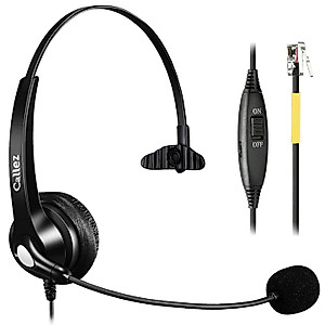 Callez RJ9 Phone Headset Office Telephone Headset with Microphone Noise Cancelling for Yealink T23G T33G T40G T46G T46S T48S T46U T48U T53W T57W Grandstream GXP2135 GXP2160 GXP2170 Avaya Panasonic
