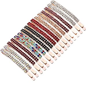 Yaomiao 16 Pieces Rhinestone Bobby Pins Double Row Decorative Fancy Hair Clips Hair Barrette Clip Diamond Crystal Hairpins for Women Bridal Wedding Accessories(Style A)