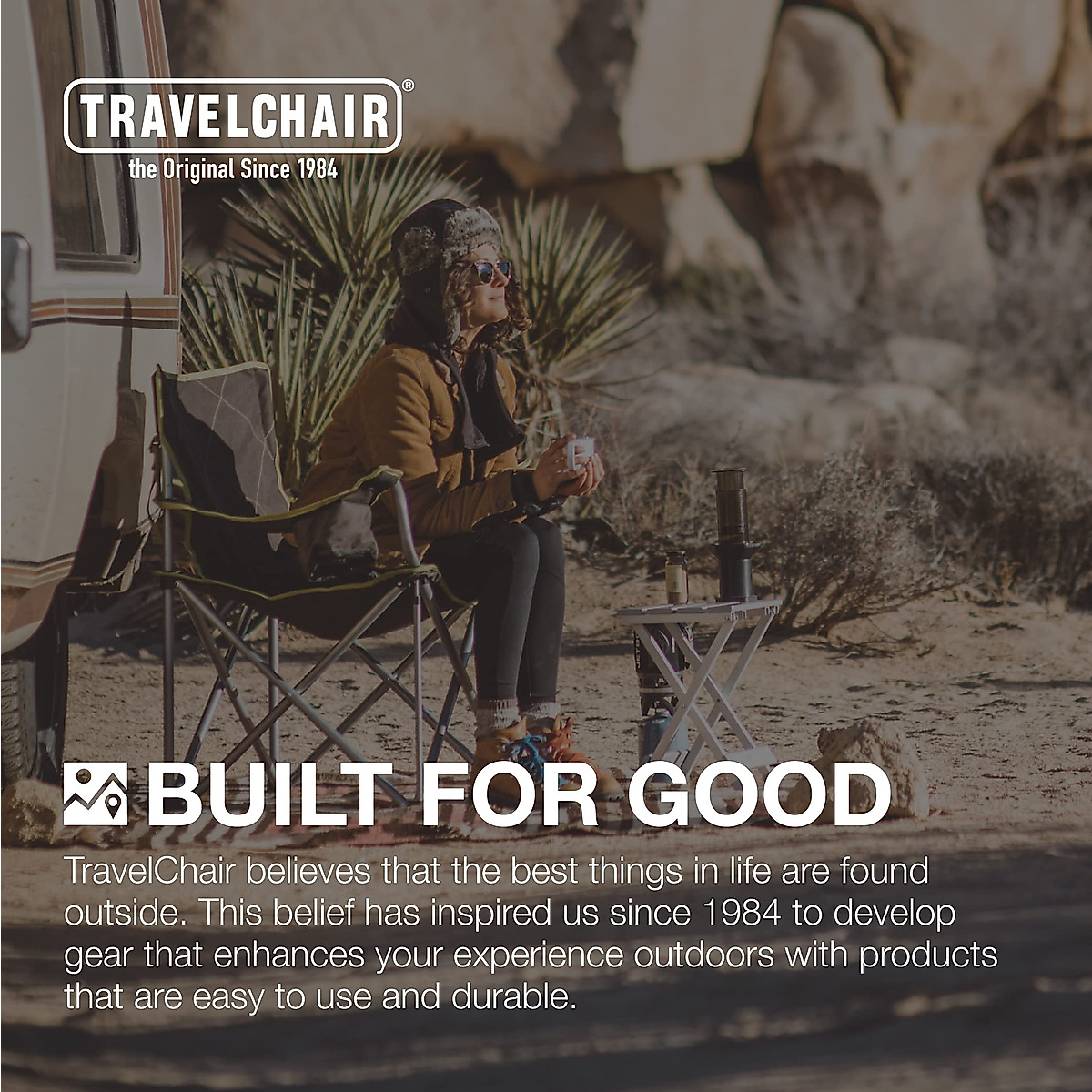 TravelChair Big Kahuna Chair, Supersized Camping Chair, 800lb Capacity, Brown/Lime, One Size (599)