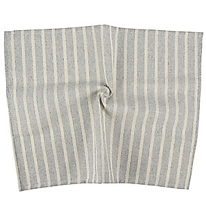 INFEI Broad Striped Cotton Blended Dinner Cloth Napkins - Set of 12 (40 x 30 cm) - for Events & Home Use (Grey)