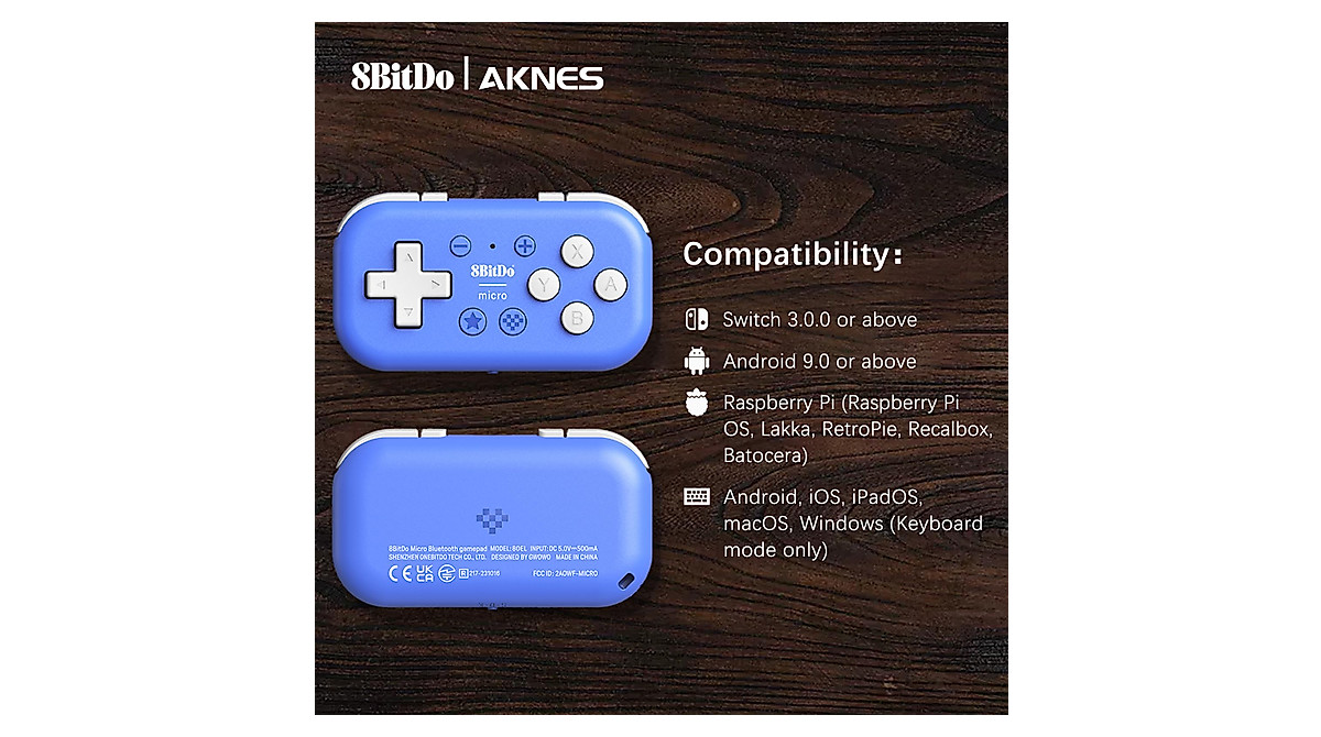 AKNES 8Bitdo Micro Bluetooth Controller - Pocket Sized Gamepad