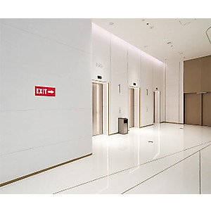 SHOP A THING – Exit Sign Sticker - Vinyl Red Exit Sign Decal for Hotels, Restaurants, Petrol Pump, and Emergency Way – Waterproof Sticker for Indoor and Outdoor Use – Decal Pack of 2 - SAT -17