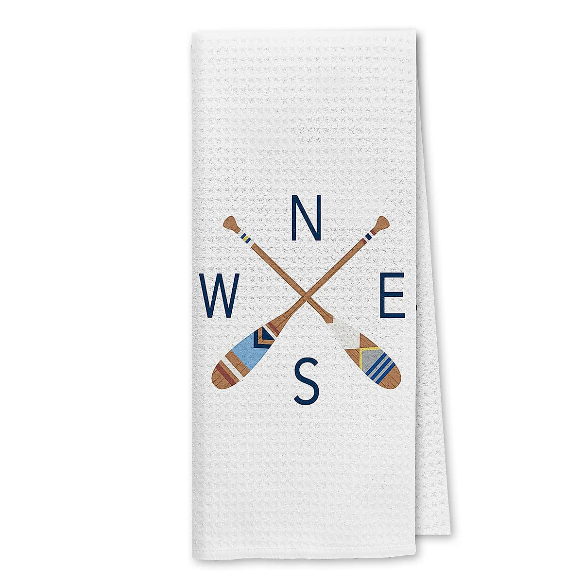 DIBOR Lake Paddle Oar Compass Kitchen Towels Dish Towels Dishcloth,Lake Life Nautical Sailing Decorative Absorbent Drying Cloth Hand Towels Tea Towels for Bathroom Kitchen,Lake Lovers Gifts