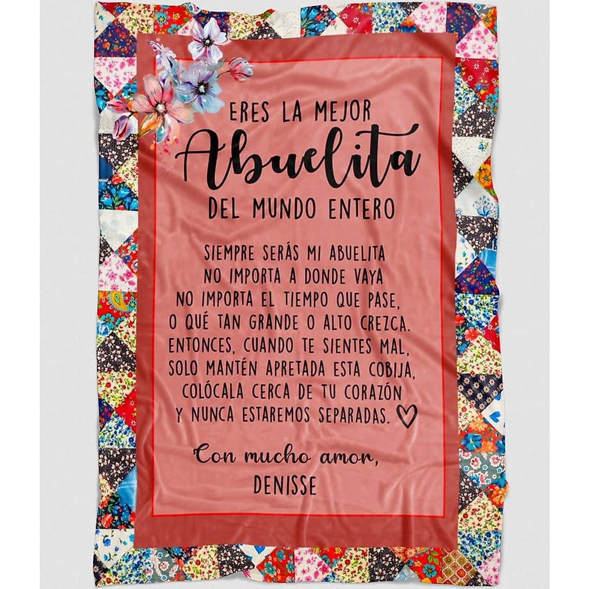 Spanish Abuela Gift for Grandma Mexican Madre Gift, Abuelita Blanket Throw in Spanish Custom Gift for Grandmother Grandma Gigi Mimi Granny Nana Christmas Birthday Gifts